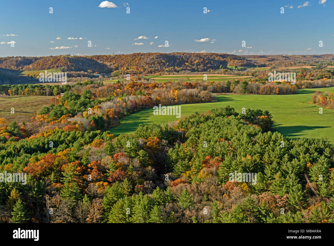 Fall Colors on Rural Farmlands in the Kickapoo Valley of Wisconsin ...