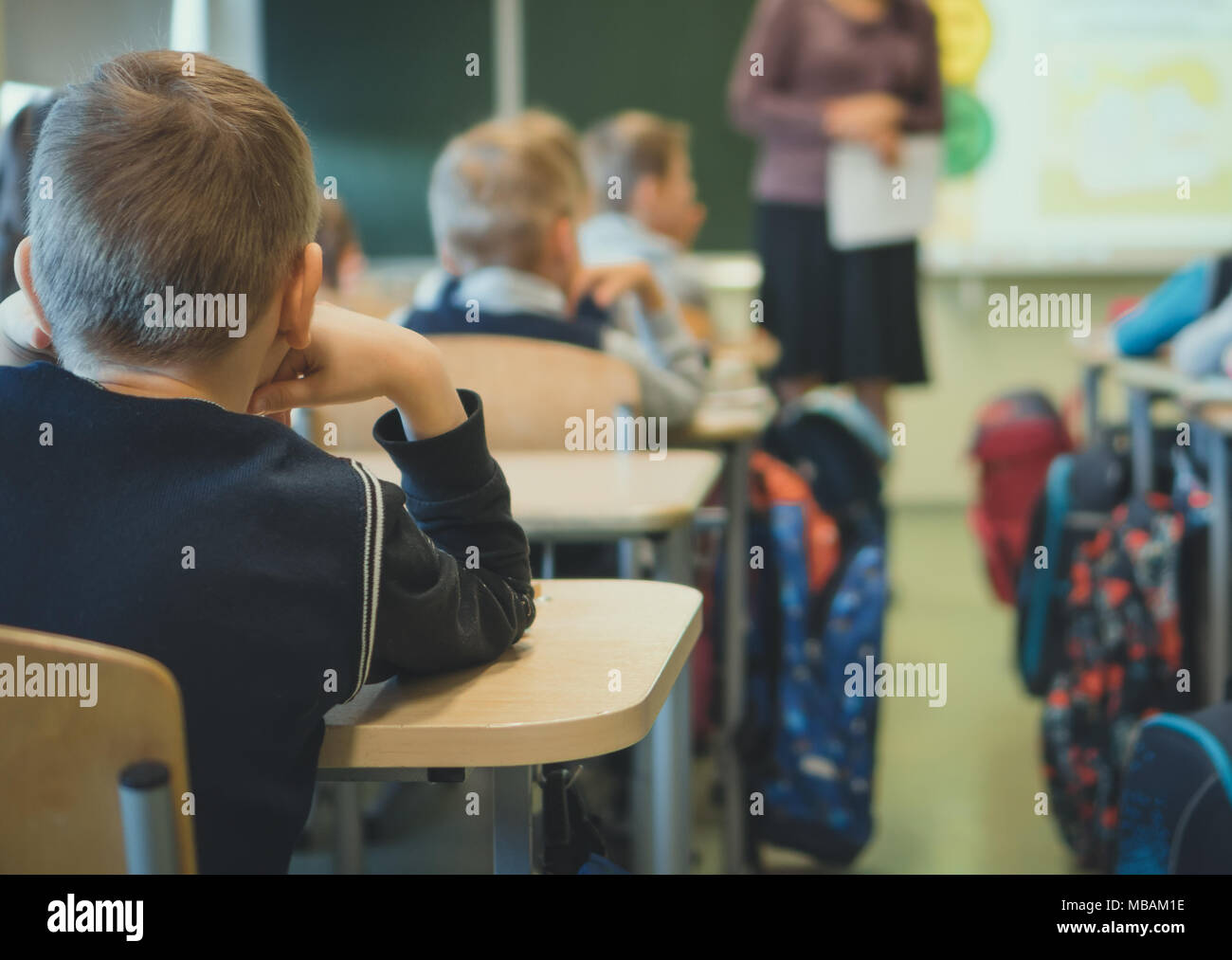 Primary school back view teacher hi-res stock photography and images ...