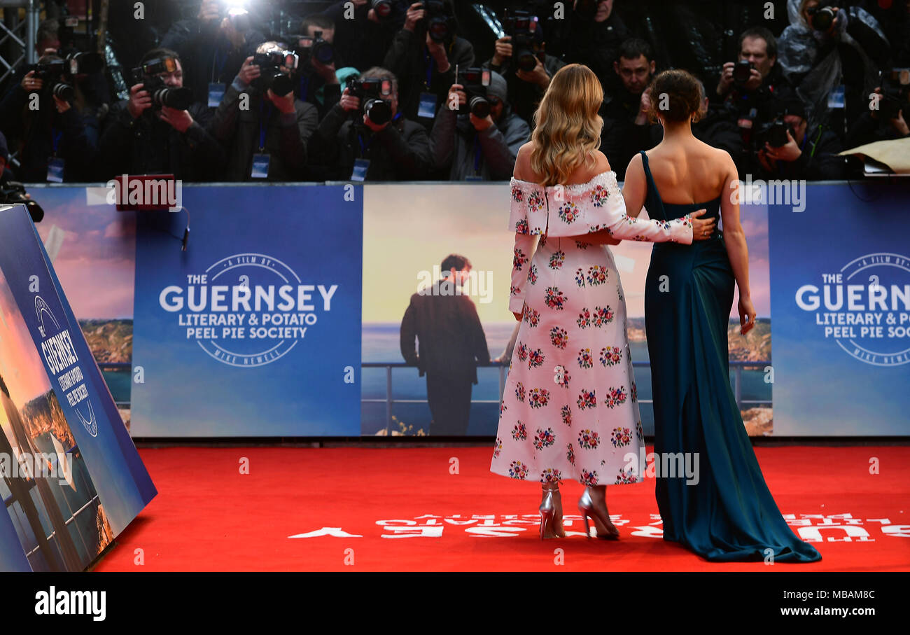 Lily james attending guernsey literary hi-res stock photography and ...