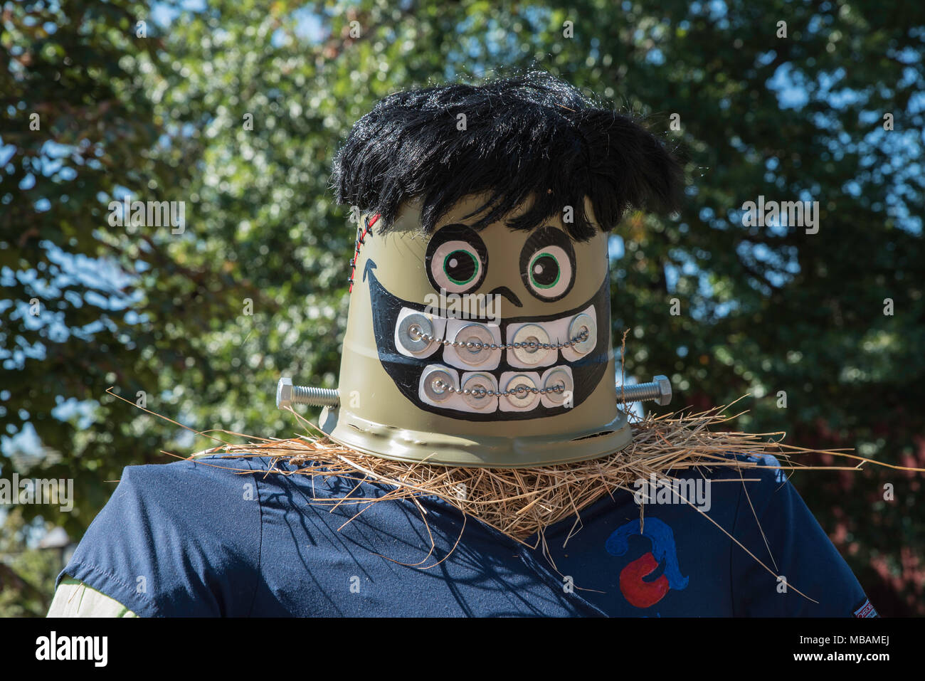 LAHASKA, PENNSYLVANIA/USA - SEPTEMBER 24 2017: Scarecrows are on ...