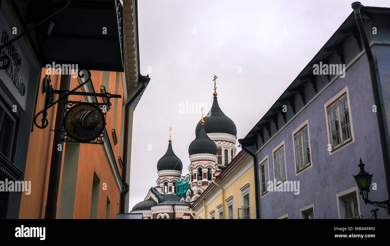 The city centre of Tallinn is a charming blend of colourful buildings ...
