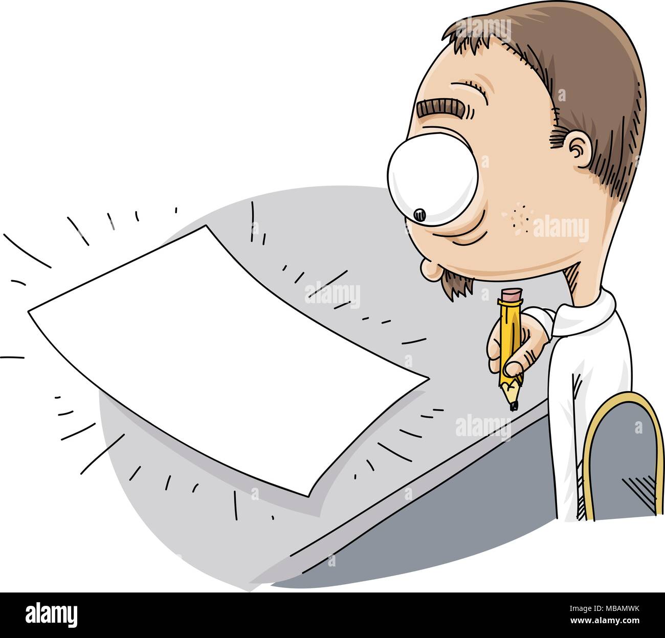 Cartoon illustration man holding paper hi-res stock photography and ...