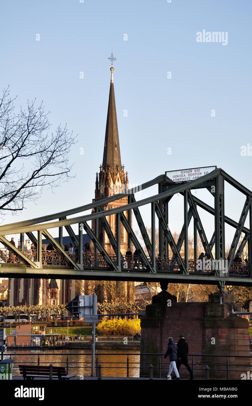 Eiserner Steg/ Iron Footbridge of Frankfurt, Germany Stock Photo - Alamy