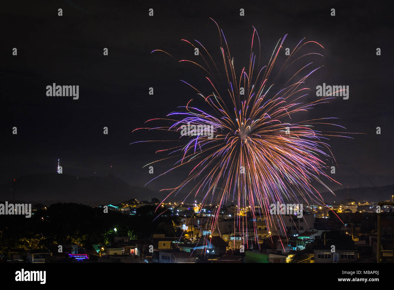 Beautiful view fireworks explosion hi-res stock photography and images ...