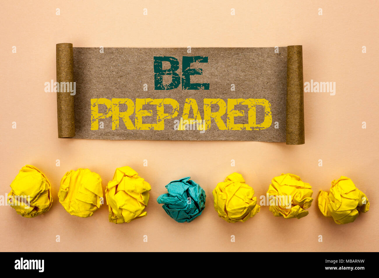 Writing note showing Be Prepared. Business photo showcasing ...