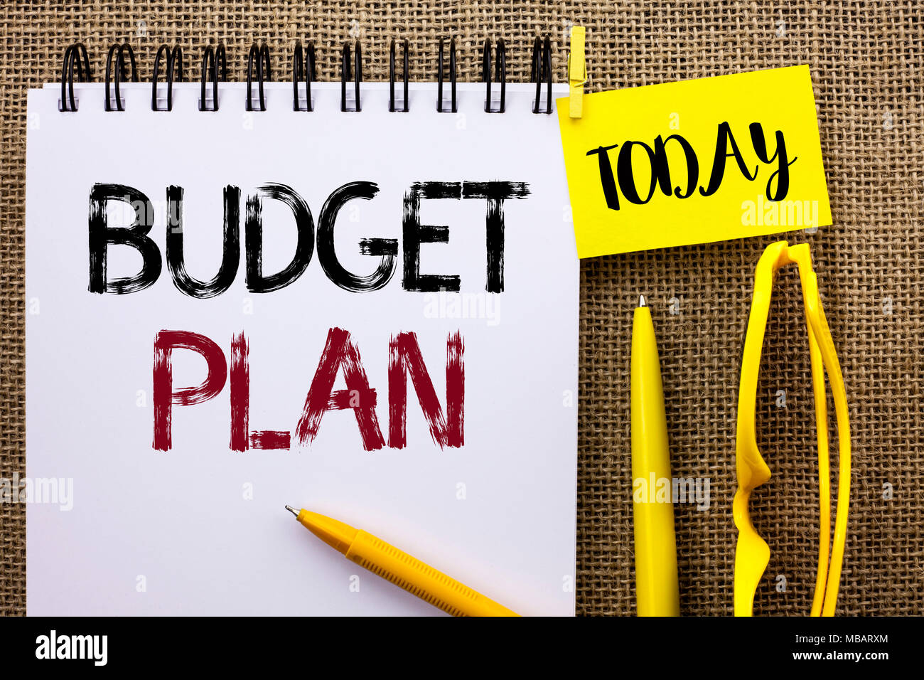 Handwriting text Budget Plan. Concept meaning Accounting Strategy ...