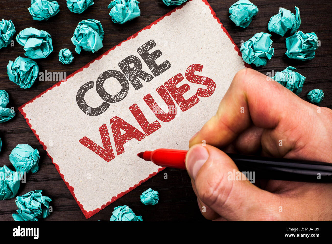 Text sign showing Core Values. Conceptual photo Principles Ethics ...