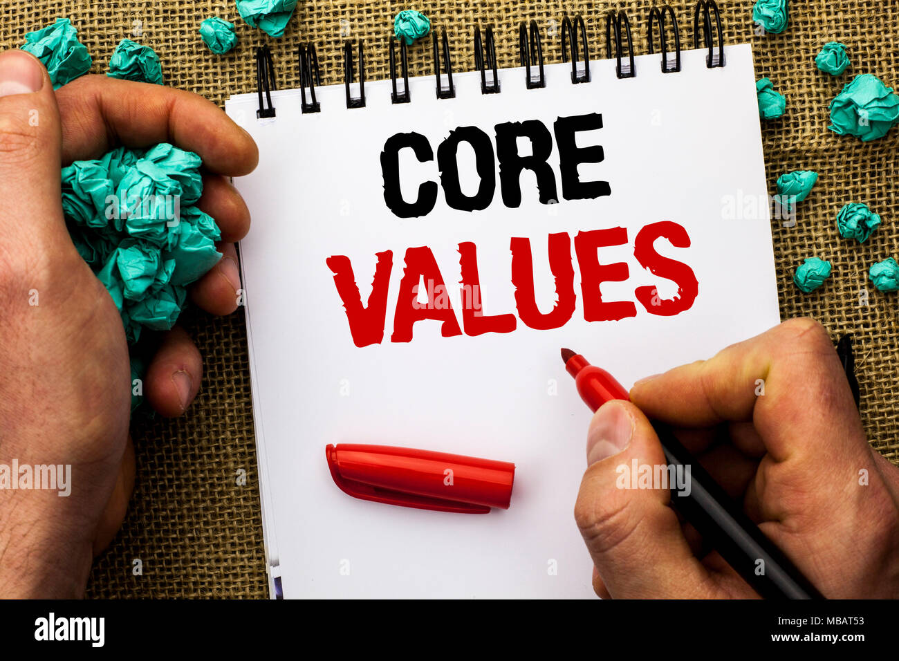 Conceptual hand writing showing Core Values. Business photo text ...