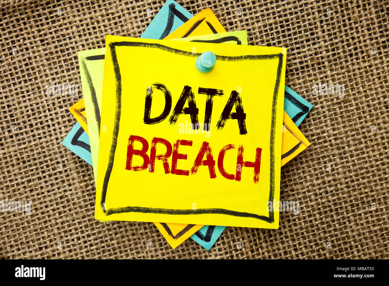 Text sign showing Data Breach. Conceptual photo Stolen Cybercrime ...