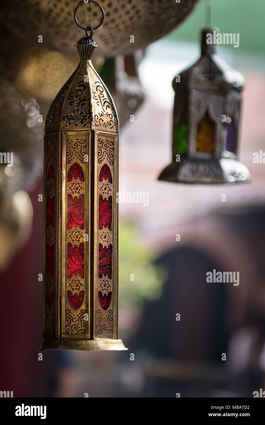 Moroccan golden metallic lamp hi-res stock photography and images - Alamy