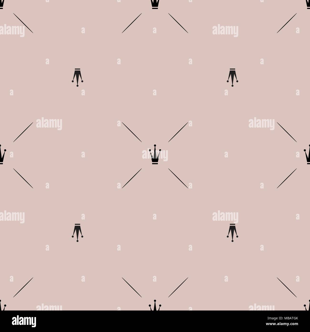 Princess Crown. Seamless repeating pattern. Diadem princess isolated on ...