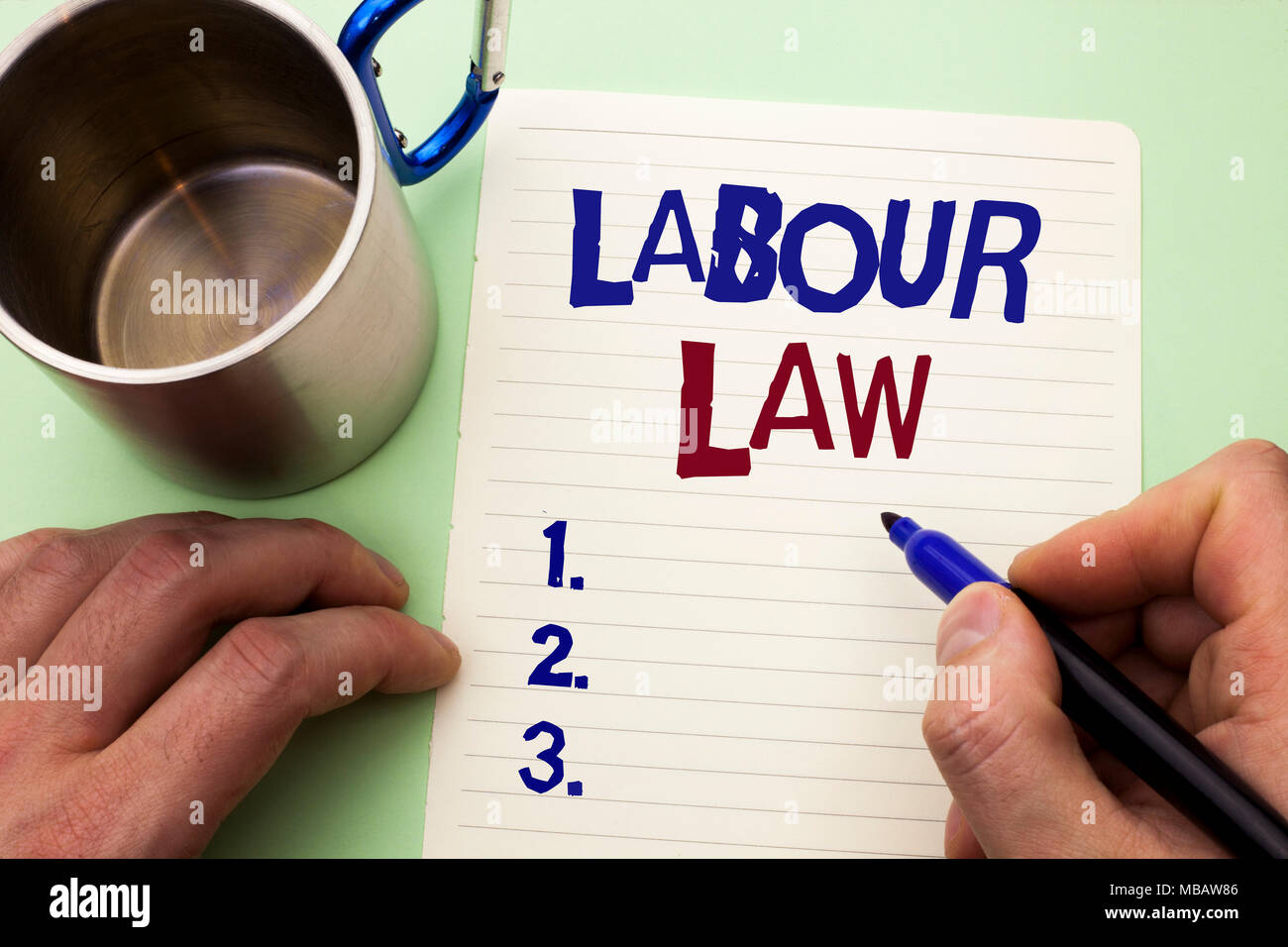 Writing note showing Labour Law. Business photo showcasing Employment ...