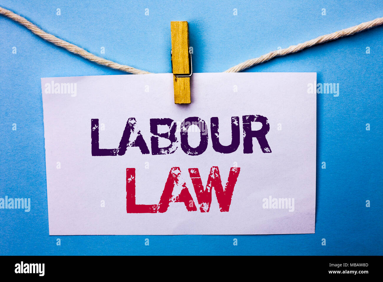 Text sign showing Labour Law. Conceptual photo Employment Rules Worker ...