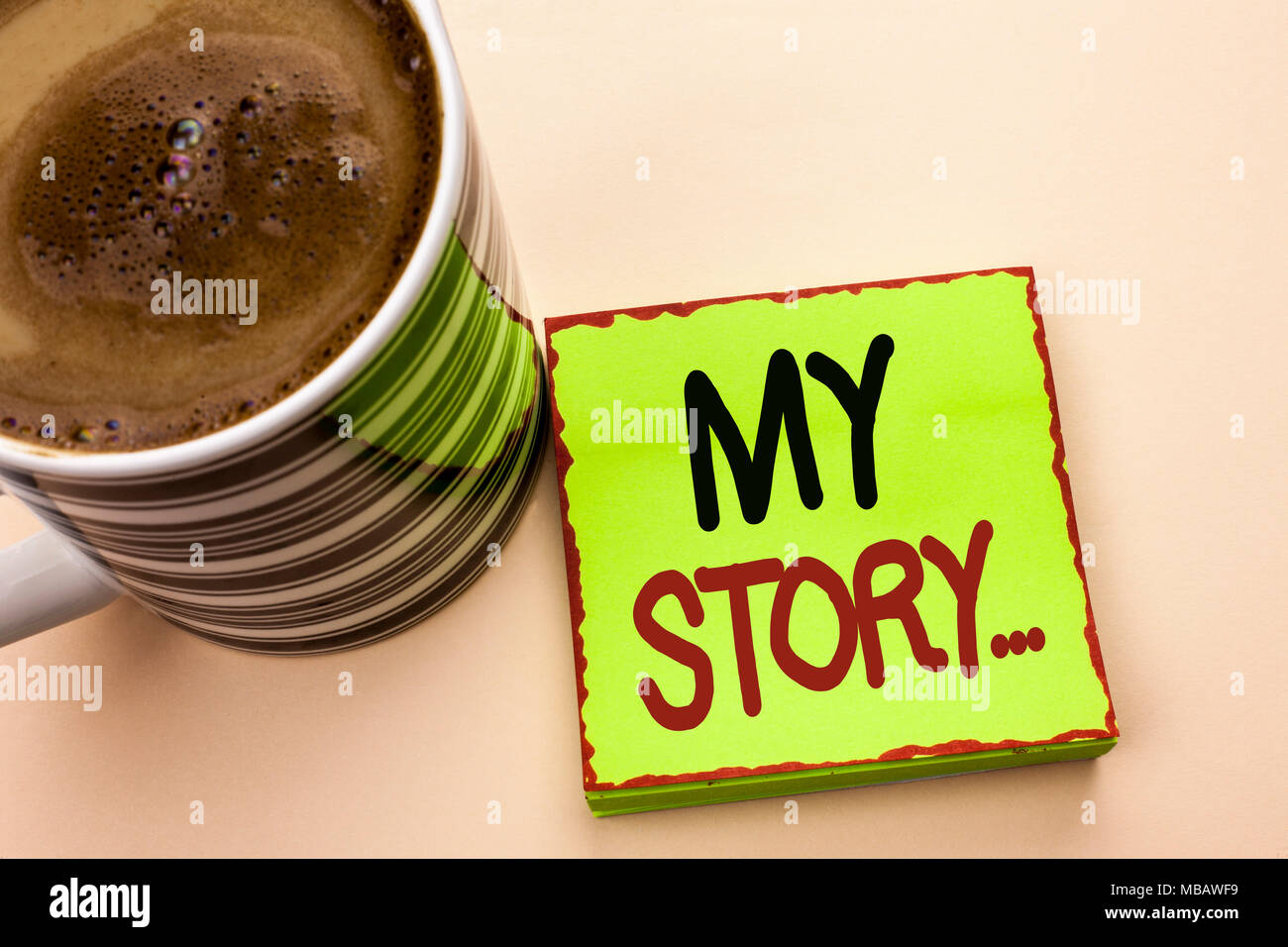Word writing text My Story.... Business concept for Biography ...