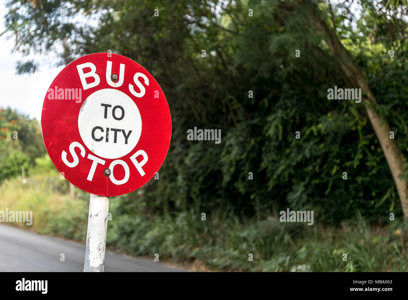 Bus stop in Barbados Stock Photo - Alamy