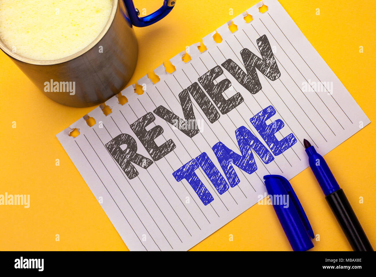 Text sign showing Review Time. Conceptual photo Evaluating Survey ...