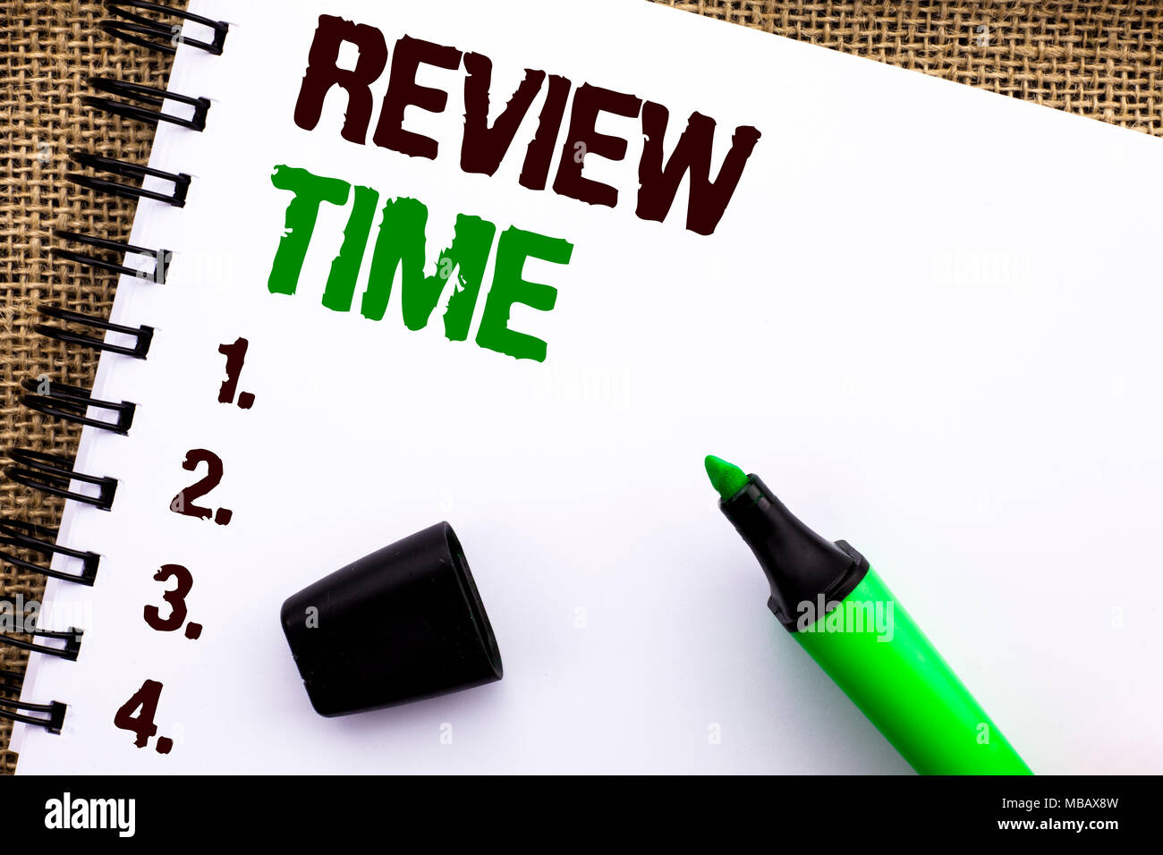 Text sign showing Review Time. Conceptual photo Evaluating Survey ...
