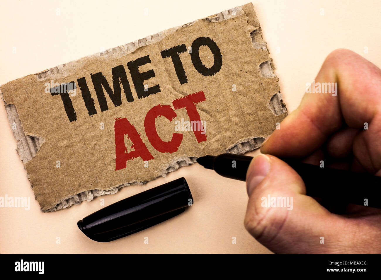 Writing note showing Time To Act. Business photo showcasing Action ...