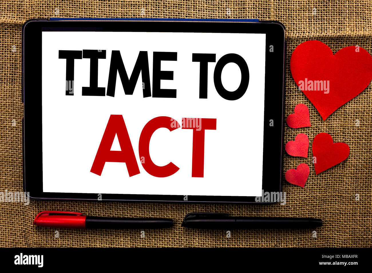 Handwriting text writing Time To Act. Concept meaning Action Moment ...