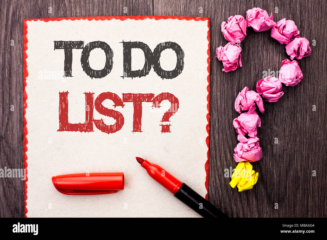 Writing note showing To Do List Question. Business photo showcasing ...