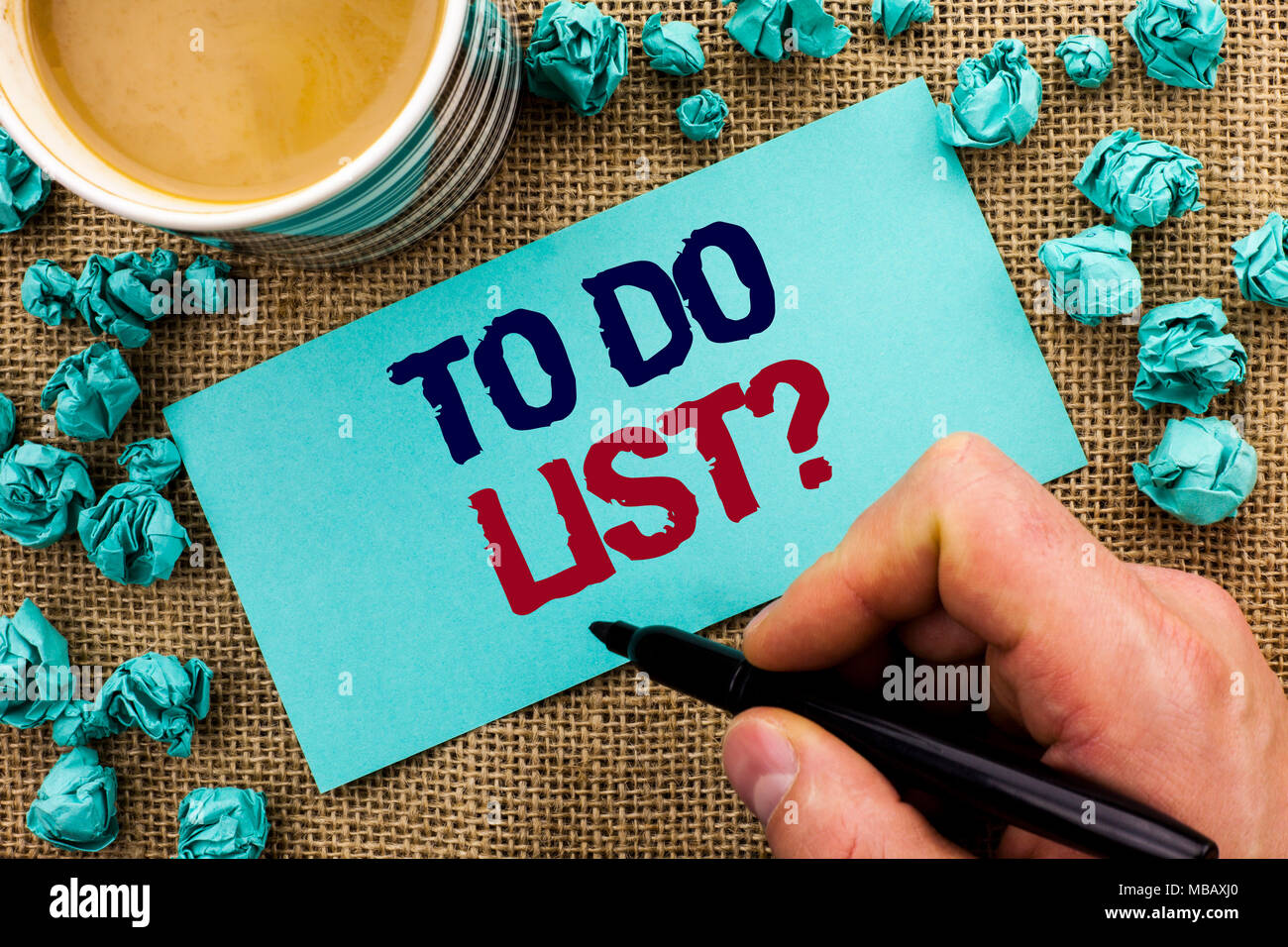 Writing note showing To Do List Question. Business photo showcasing ...