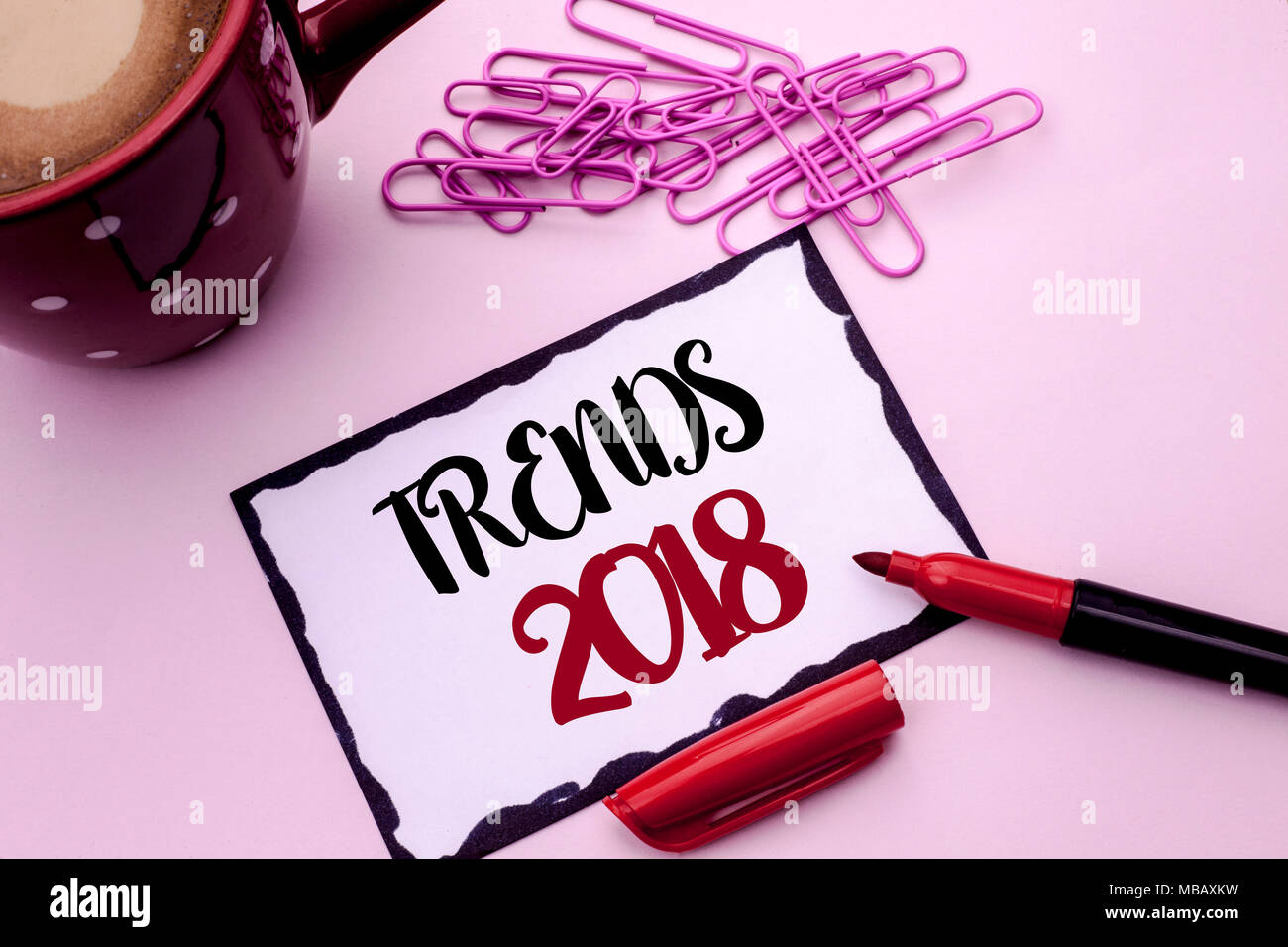 Text sign showing Trends 2018. Conceptual photo Current Movement Latest ...