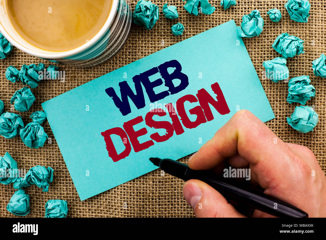 Writing note showing Web Design. Business photo showcasing Web Layout ...