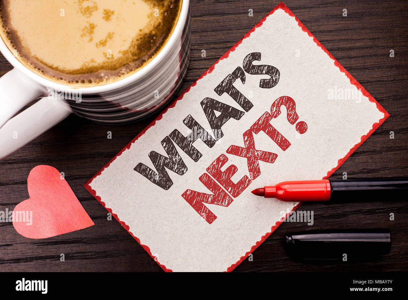 Text sign showing What s Next Question. Conceptual photo Asking ...