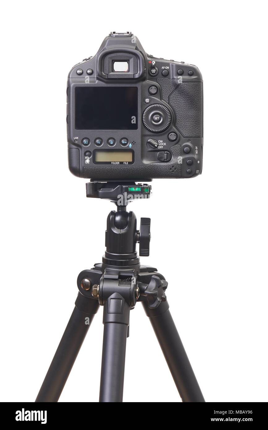 DSLR camera on a tripod Stock Photo - Alamy