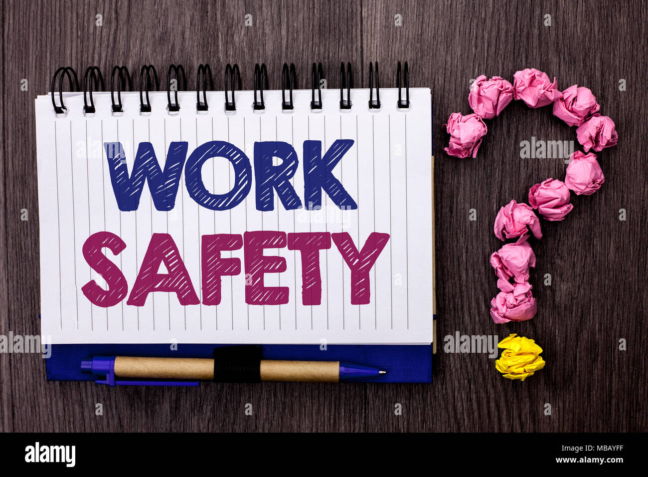 Handwriting text Work Safety. Concept meaning Caution Security ...