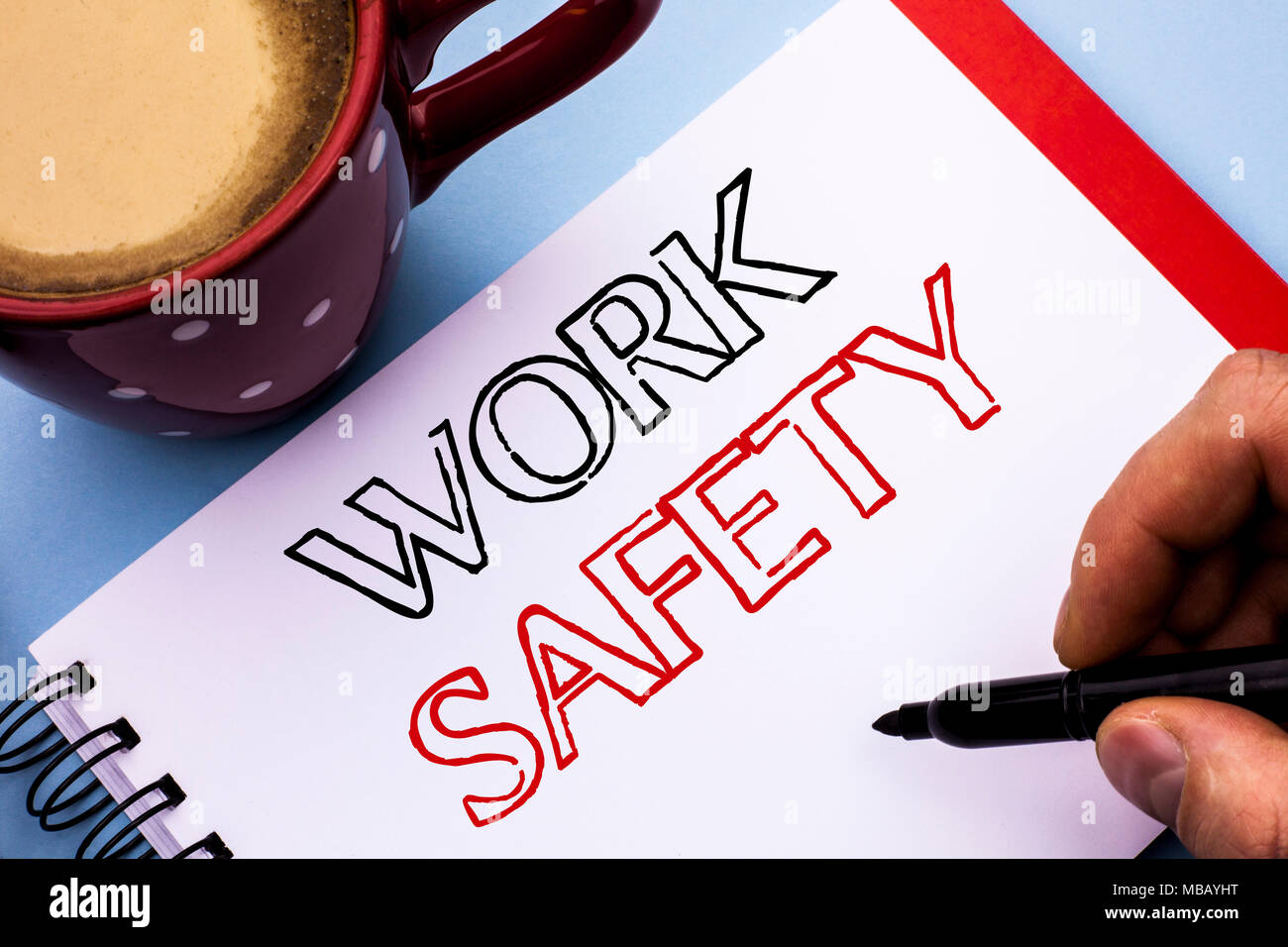 Writing note showing Work Safety. Business photo showcasing Caution ...