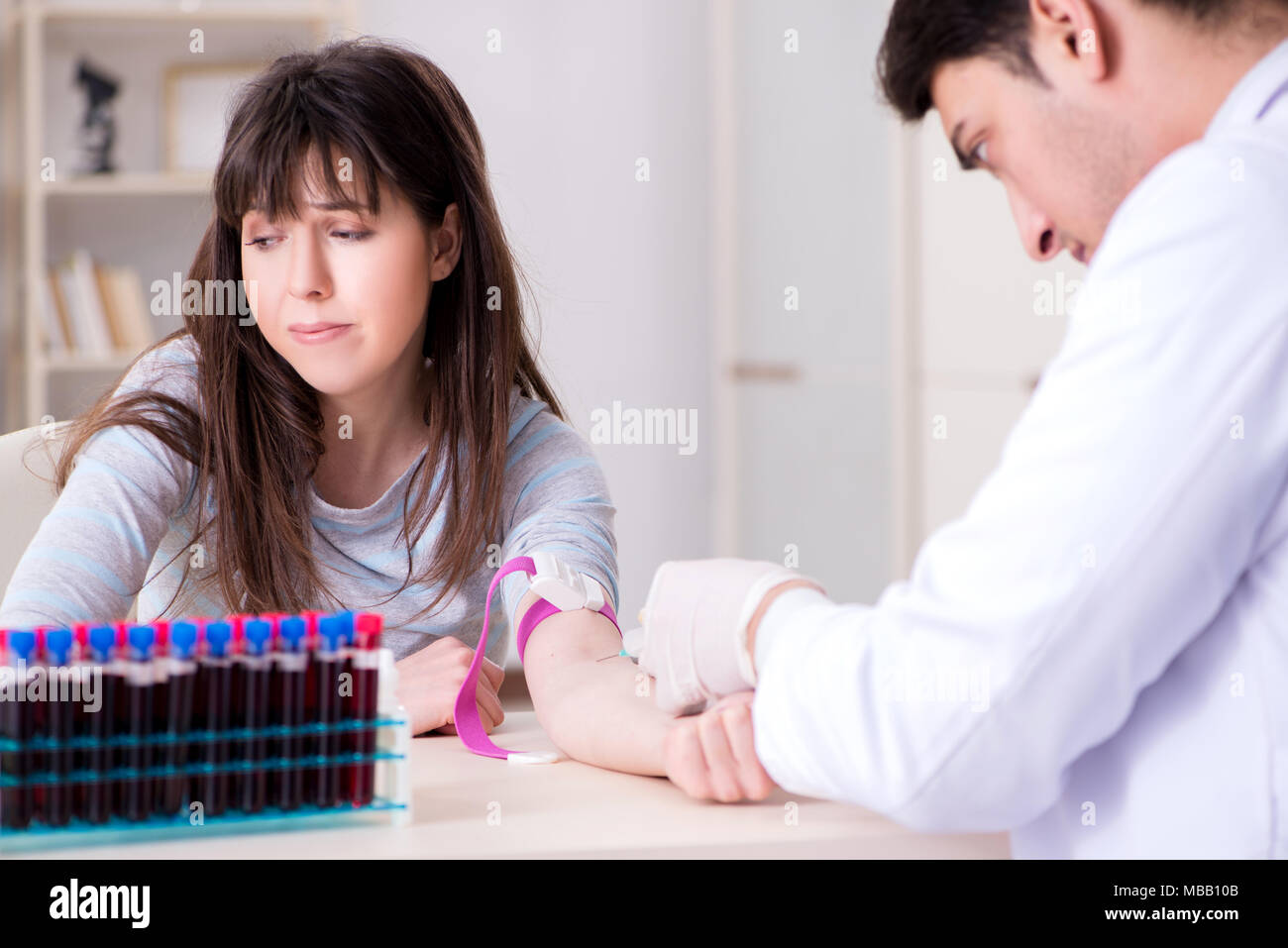 Patient during blood test sampling procedure taken for analysis Stock ...