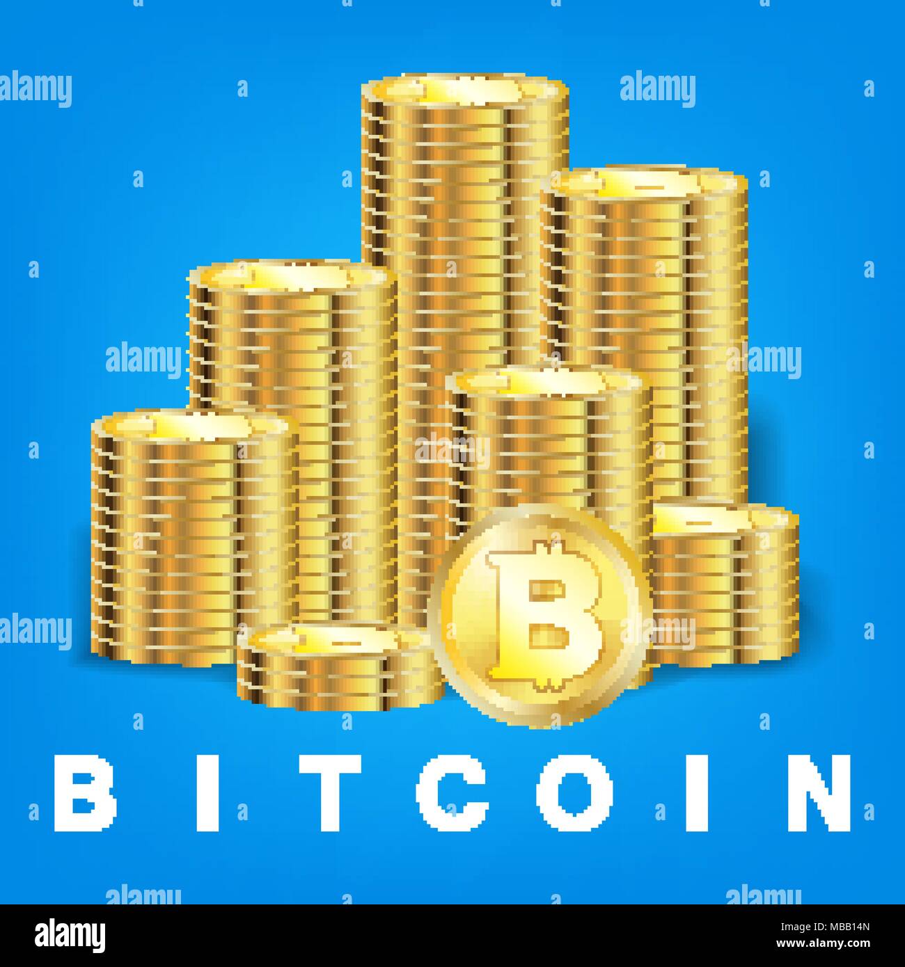 Bitcoin stack coin flat Stock Vector Images - Alamy