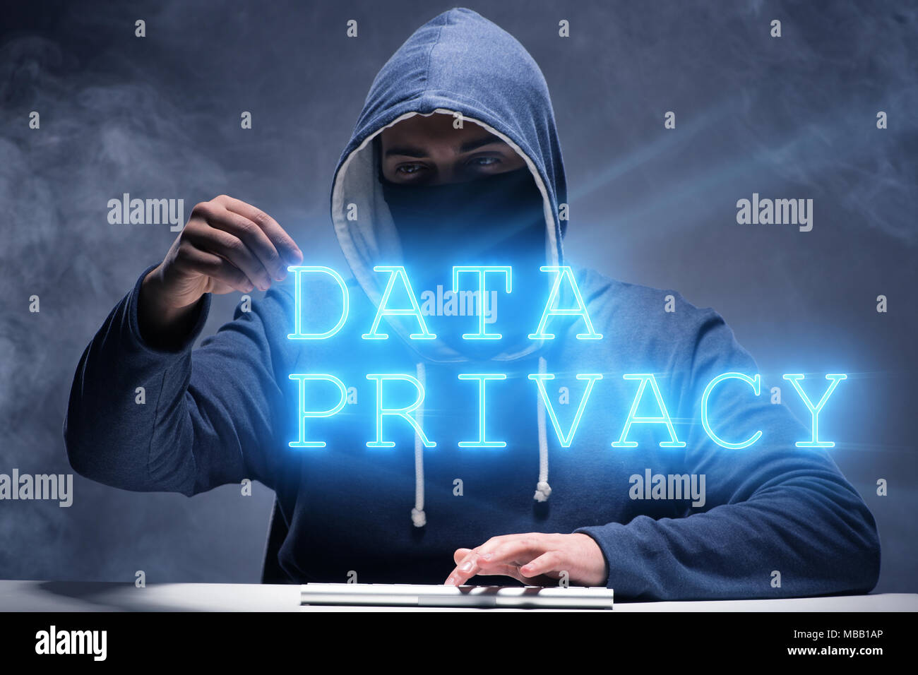 Data privacy concept with hacker stealing personal information Stock ...