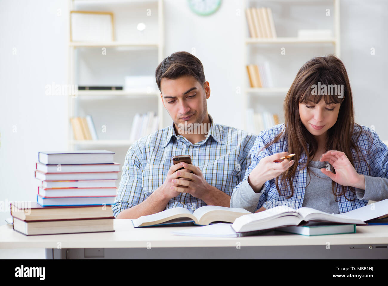Students sitting and studying in classroom college Stock Photo - Alamy