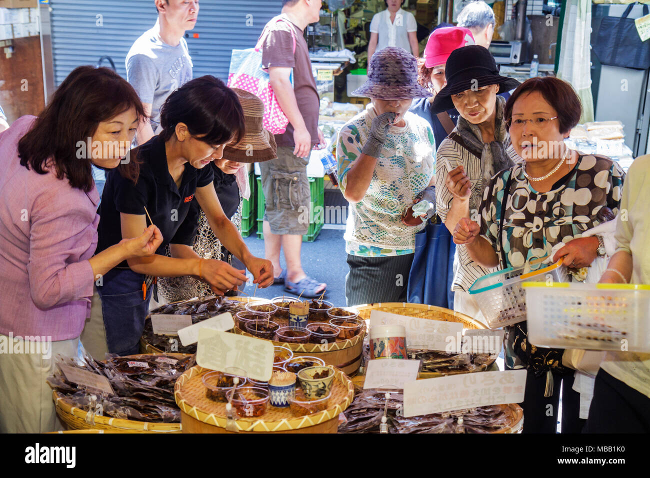 Tokyo Japan,Asia,Orient,Tsukiji Fish Market,shopping shopper shoppers ...