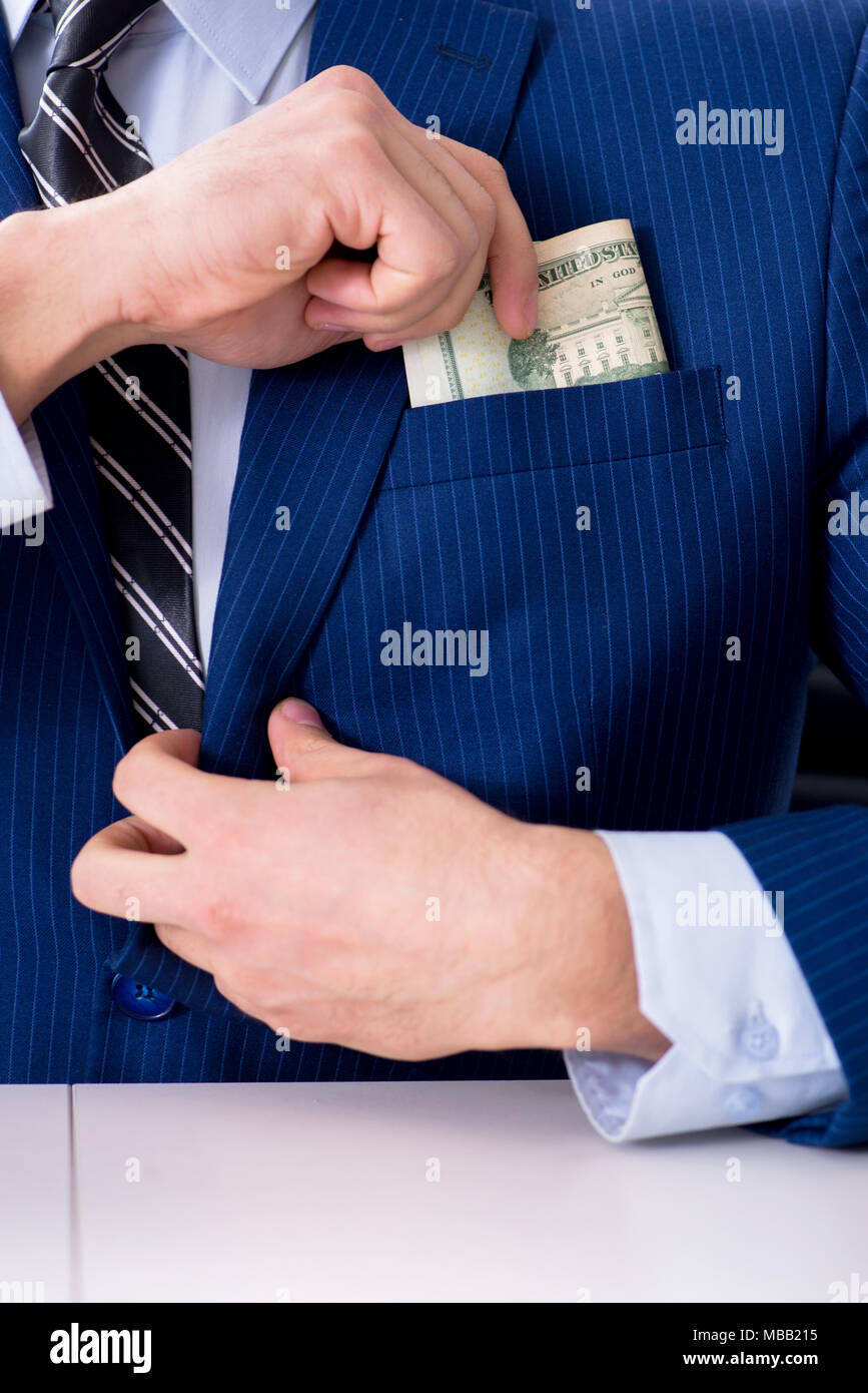 Businessman receiving his salary and bonus Stock Photo - Alamy