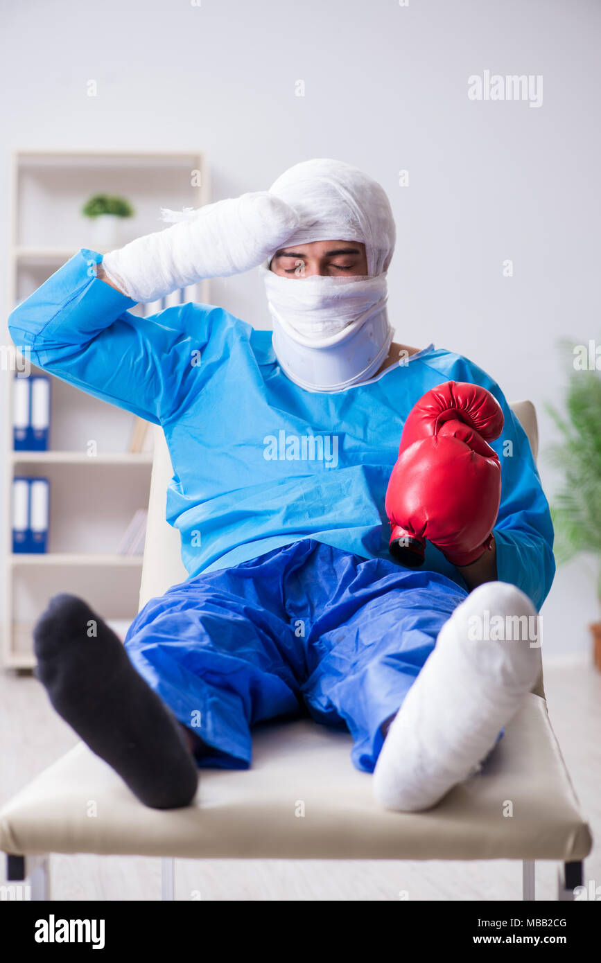 Injured boxer recovering in hospital Stock Photo - Alamy