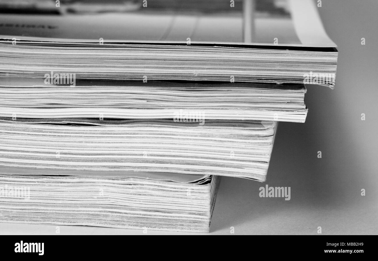 stack of magazines close-up Stock Photo - Alamy