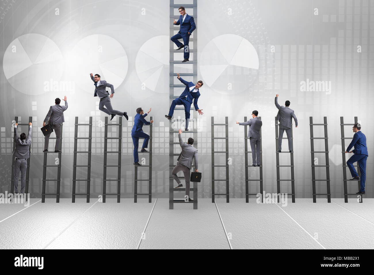 Competition concept with businessman beating competitors Stock Photo ...