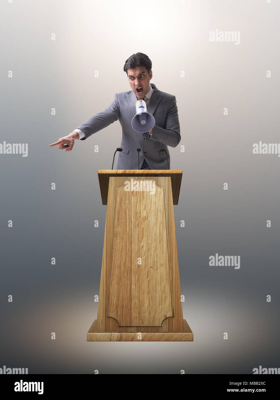 Angry speech podium hi-res stock photography and images - Alamy