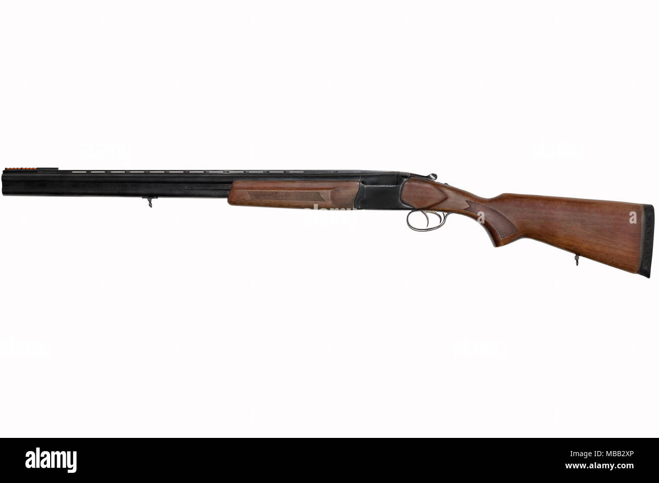 Classical double-barreled gun with a vertical arrangement of 12 gauge ...