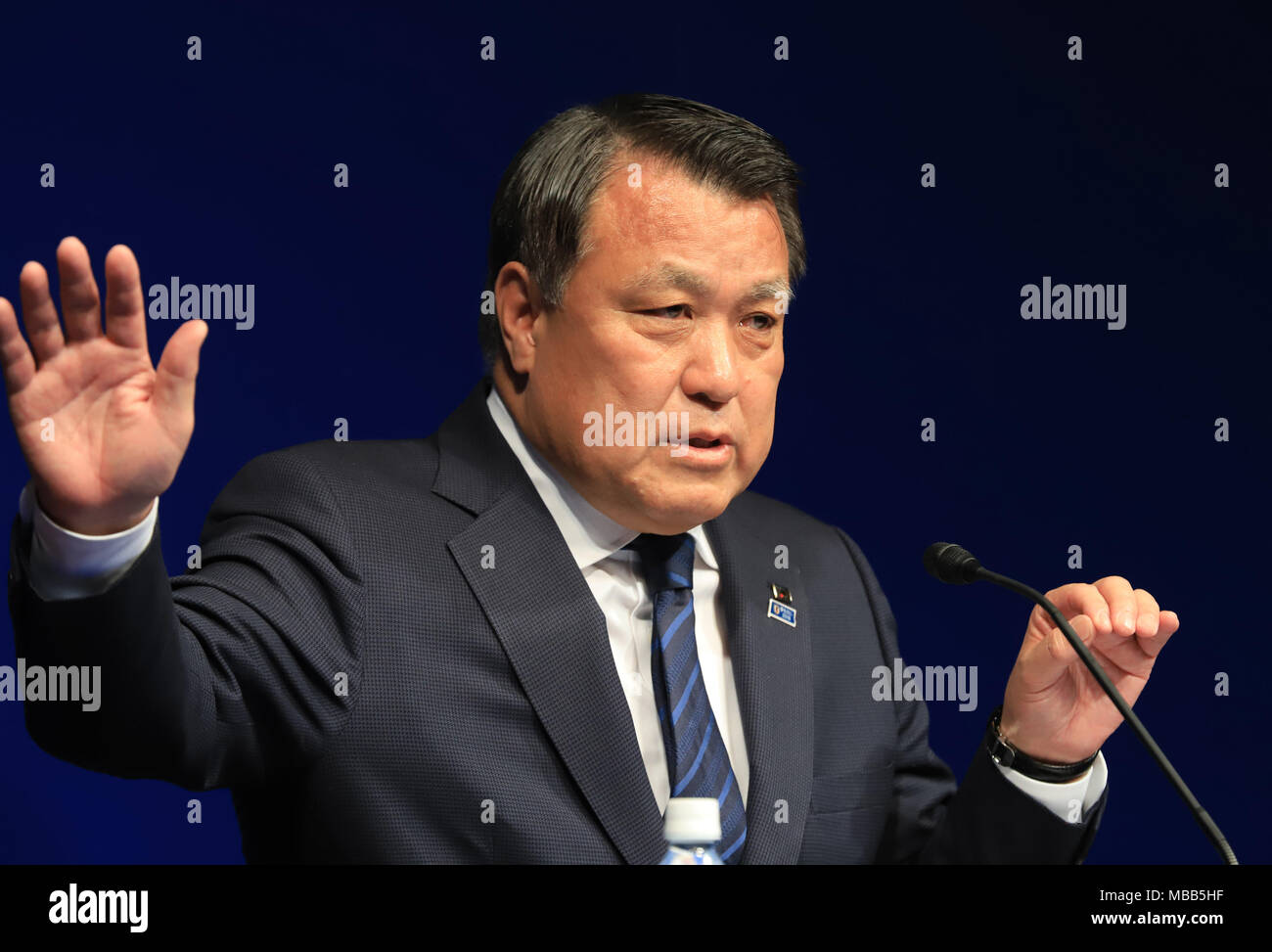Tokyo, Japan. 9th Apr, 2018. Japan Football Association (JFA) president ...