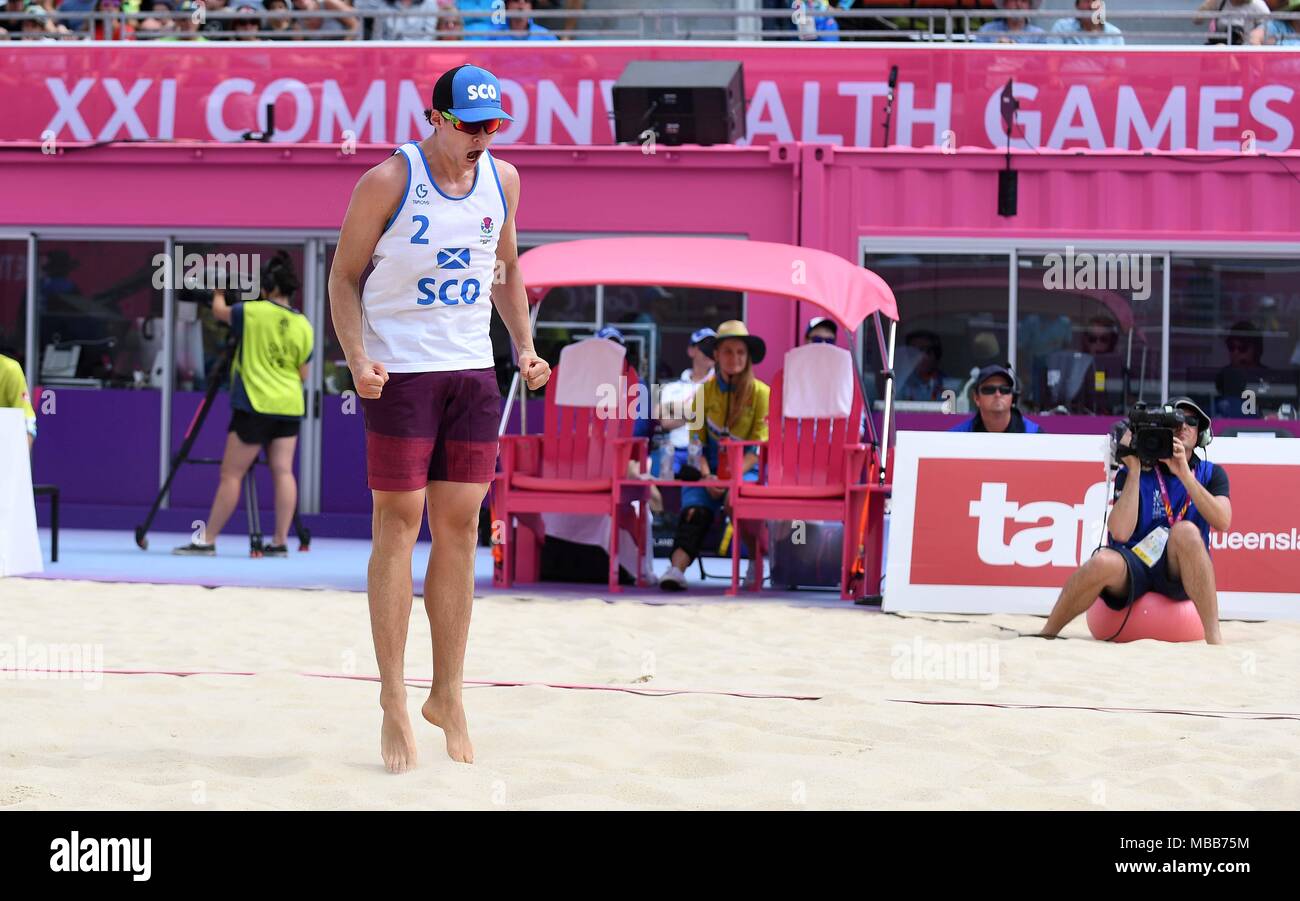 Queensland, Australia. 10th Apr, 2018. Seain Cook (SCO) celebrates ...