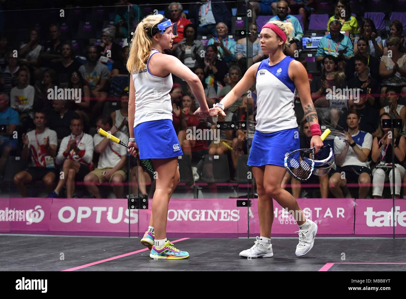 Queensland, Australia. 10th Apr, 2018. Alison THOMSON (SCO, left) and ...