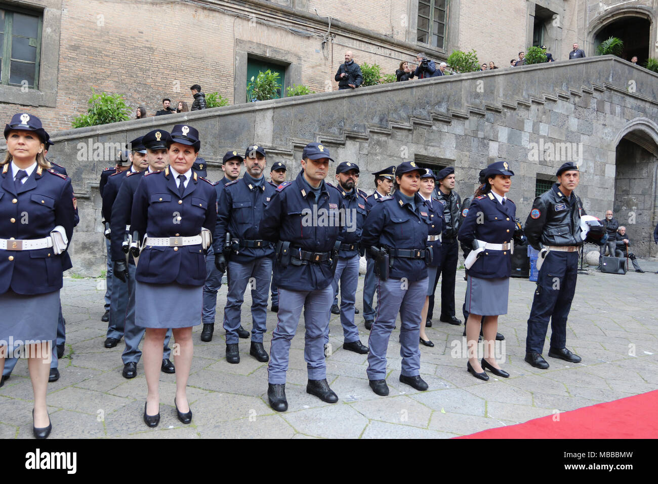 Naples, Italy. 10th Apr, 2018. April 10ththis morning at the castle of ...