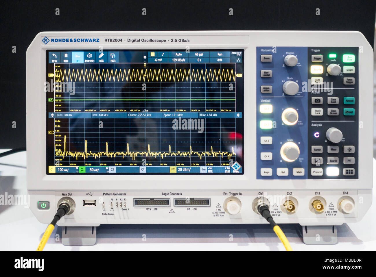 Digital oscilloscope exhibit at technology fair in Shenzhen, China ...