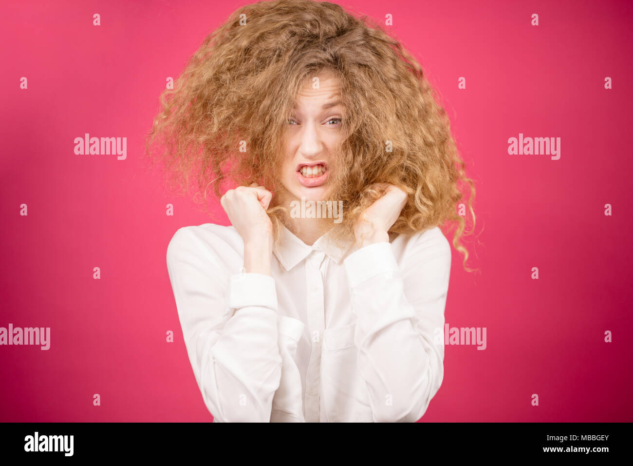 Nervous laugh girl hi-res stock photography and images - Alamy