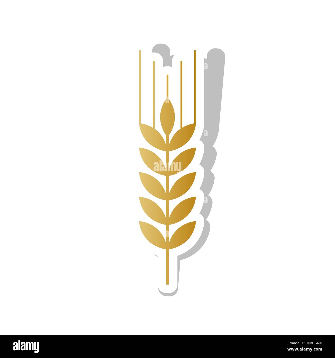 Wheat sign illustration. Spike. Spica. Vector. Golden gradient icon ...