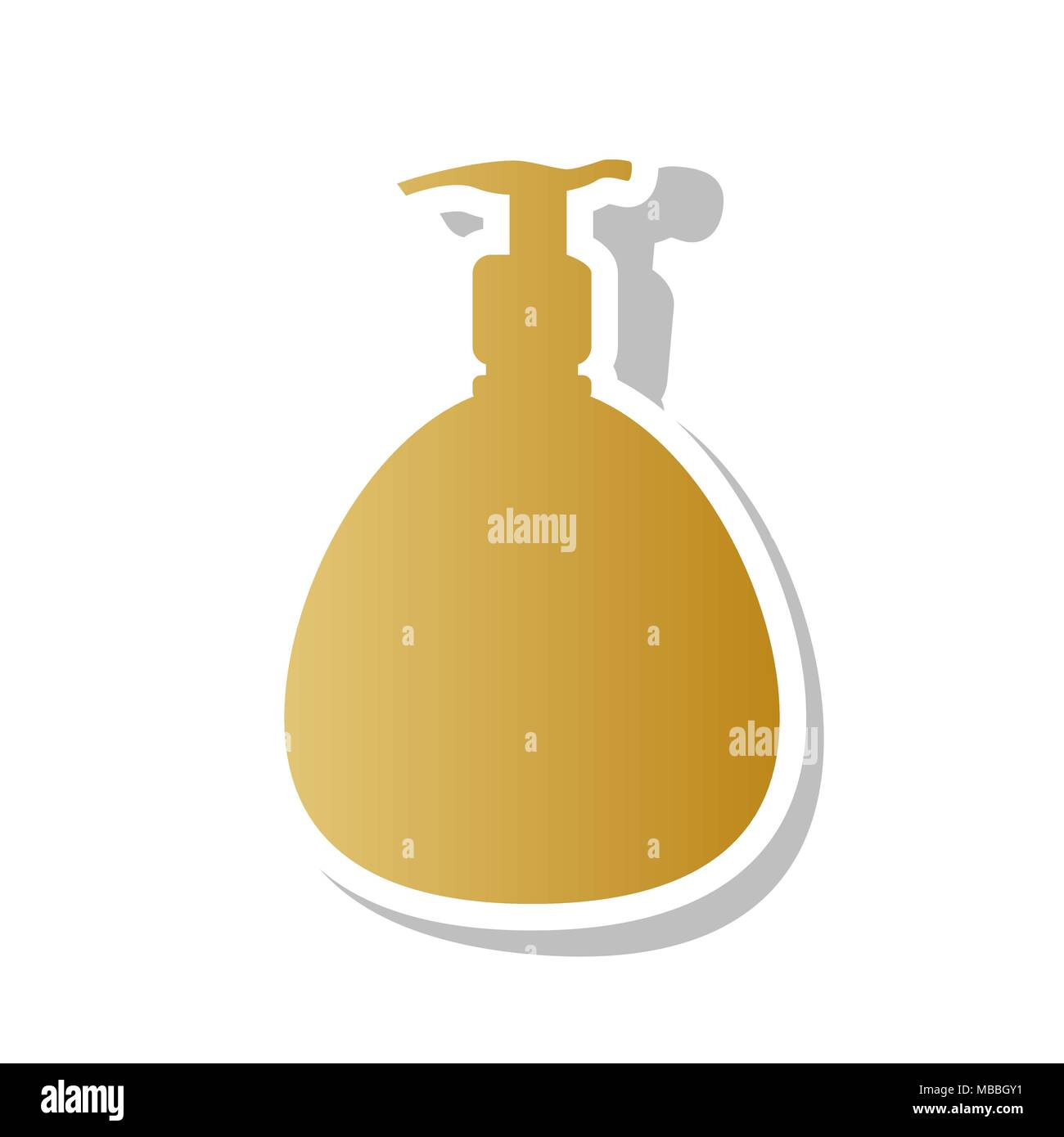 Gel, Foam Or Liquid Soap. Dispenser Pump Plastic Bottle silhouette. Vector. Golden gradient icon ...